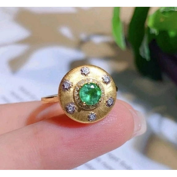 Dazzlingdaimonds Jewels 1.90 Ct Round Cut Emerald & Diamond Women's ...