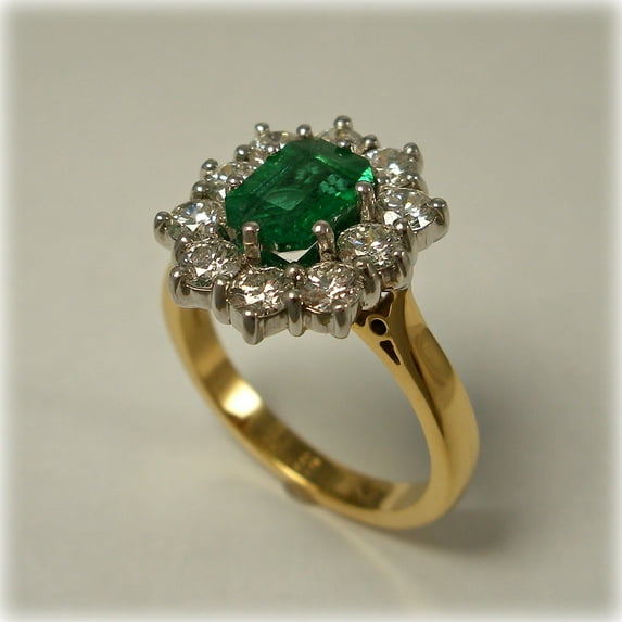 Dazzlingdaimonds Jewels 2.00 Ct Emerald Cut Emerald & Diamond Women's ...