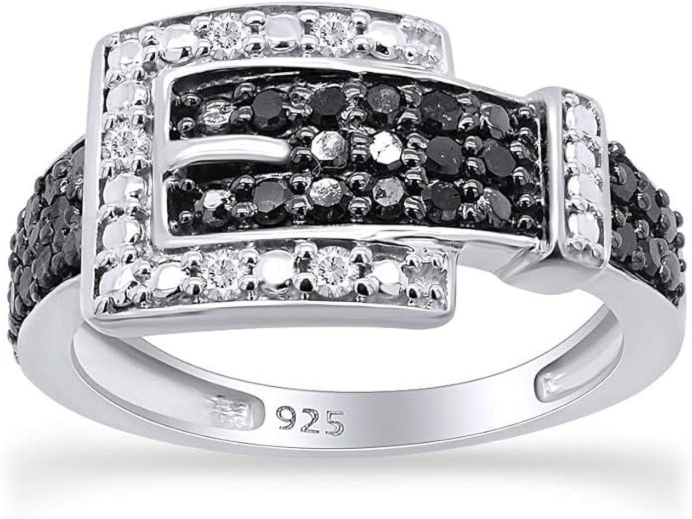 Dazzlingdaimonds Jewels 2.00 Ctw Round Cut Black And White Diamond ...