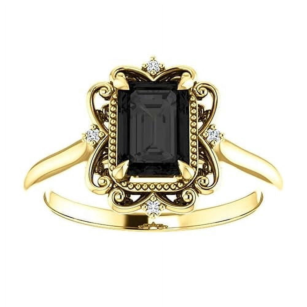 Dazzlingdaimonds Jewels 2.25 Ct Emerald Cut Black Diamond Wedding ...