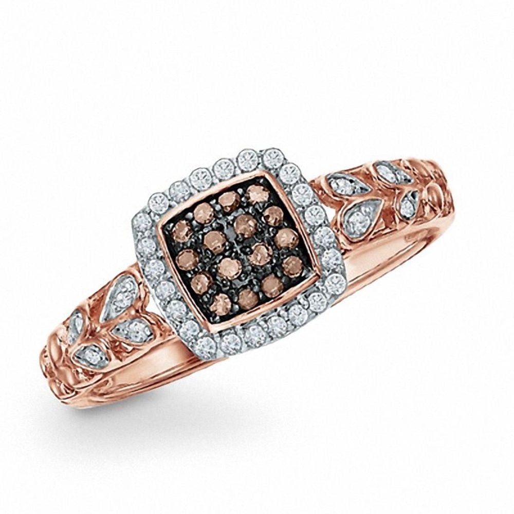 Dazzlingdaimonds Jewels 2.40 Ct Round Cut Champagne and White Diamond ...