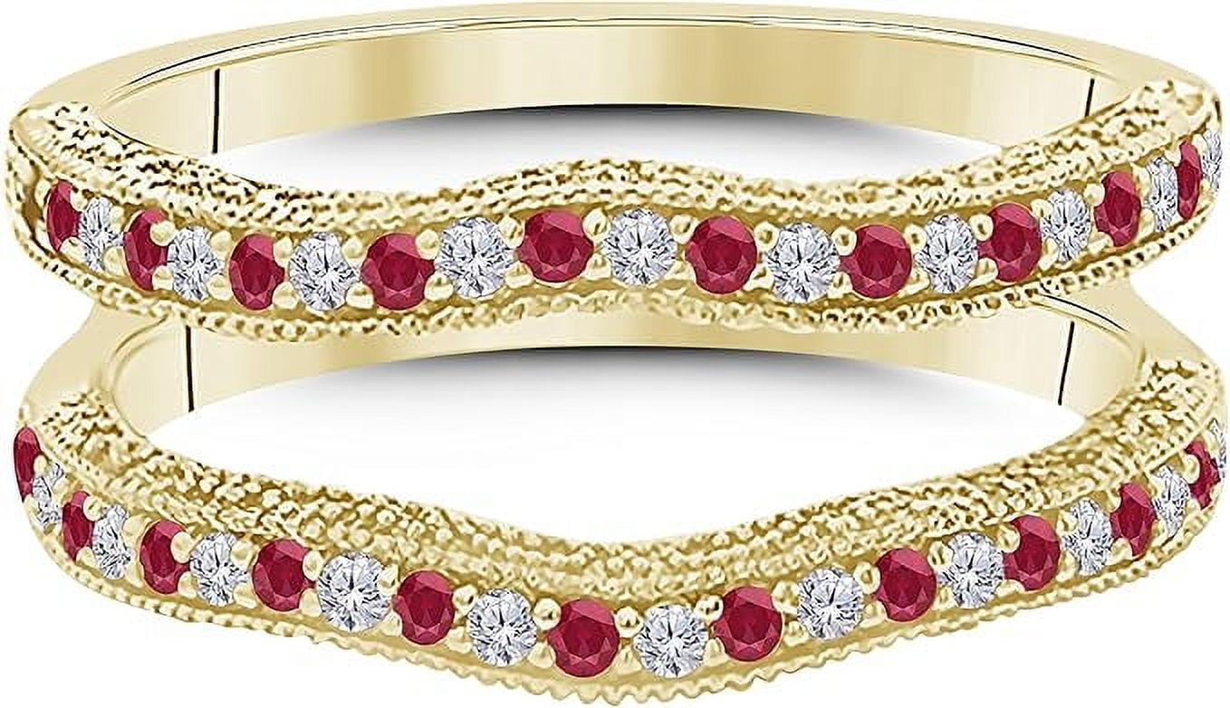 Dazzlingdaimonds Jewels 2.50 Ct Round Cut Red Ruby & Diamond Engagement ...