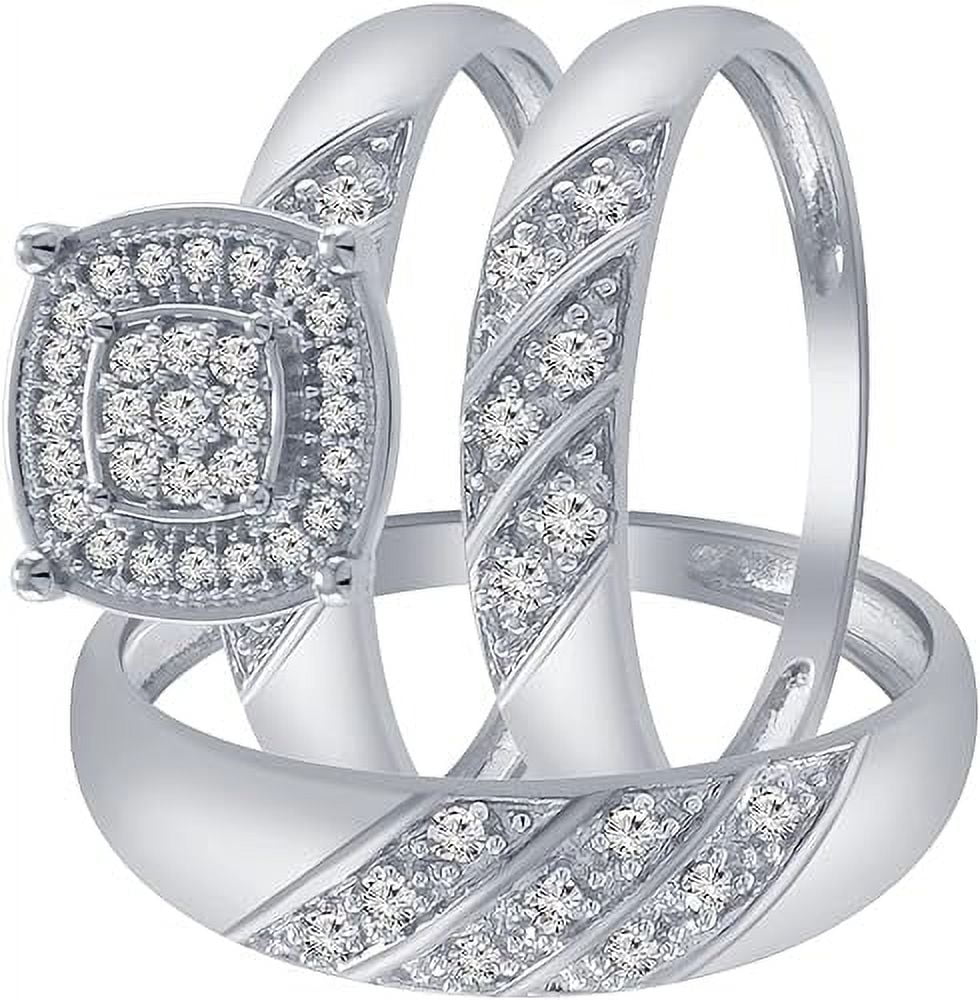 Dazzlingdaimonds Jewels 925 Sterling Silver 3.30 Ct Round Cut White ...