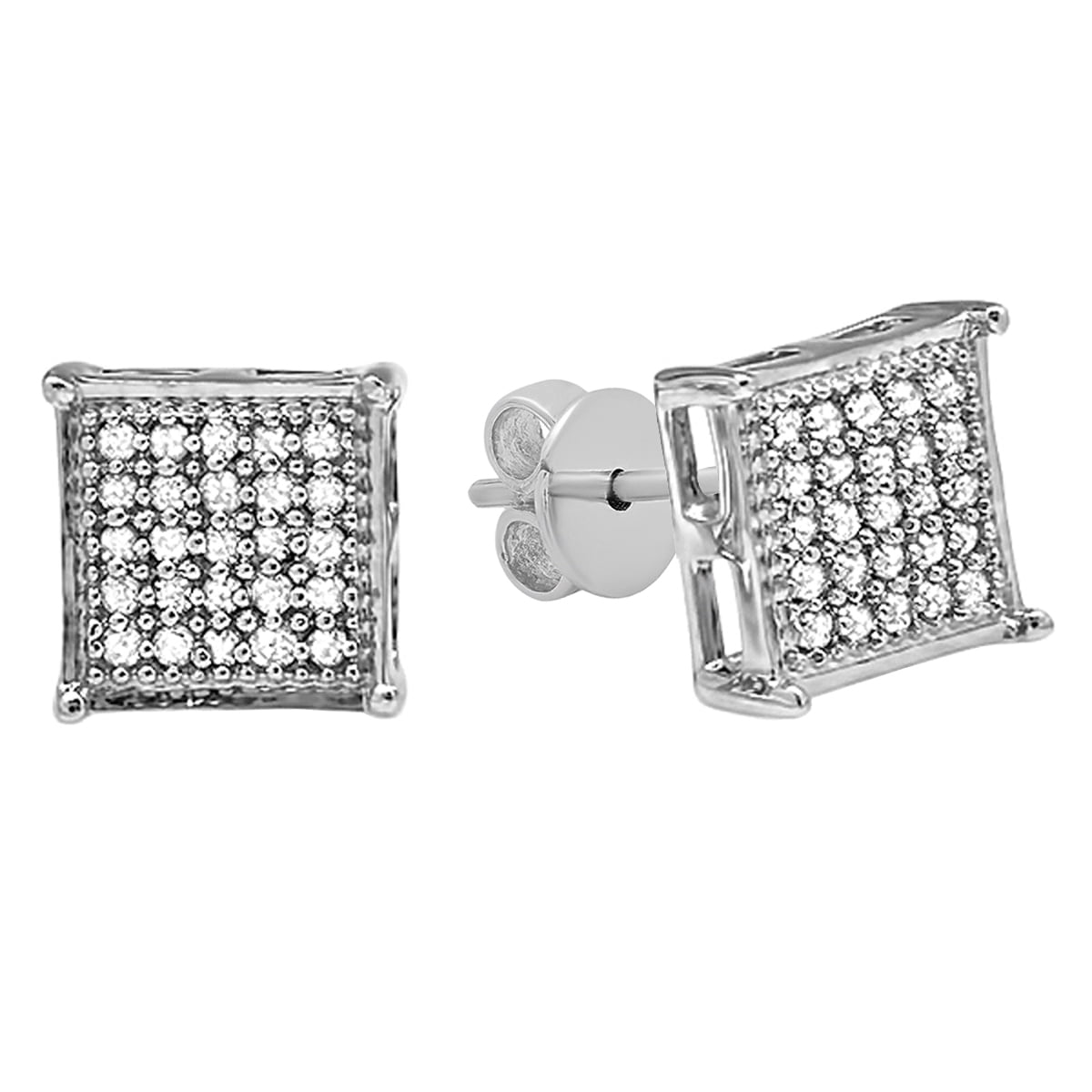 Dazzlingrock Collection 0.13 CT Round Diamond Hip Hop Stud Earrings for ...