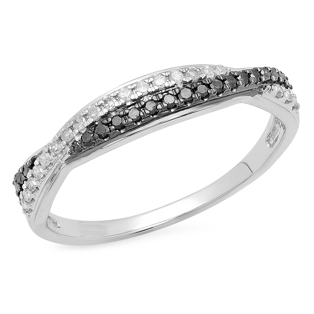 Dazzlingrock Collection 0.20 CT Round Black, White Diamond Wedding ...