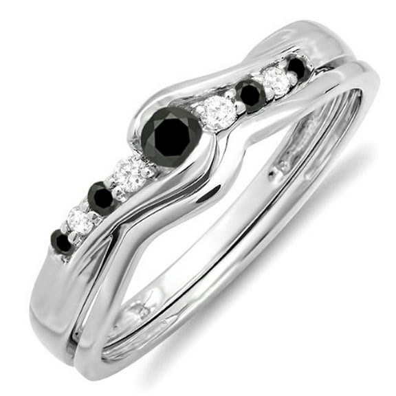 Dazzlingrock Collection 0.33 Carat (ctw) 14k Round Black And White ...