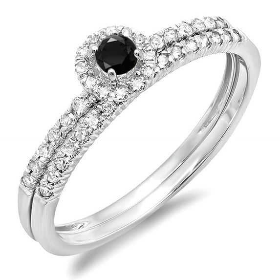 Dazzlingrock Collection 0.33 Carat (ctw) 14k Round Black And White ...