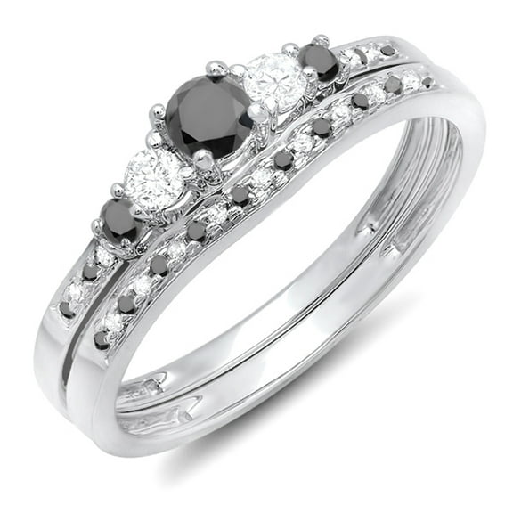Dazzlingrock Collection 0.50 Carat (ctw) 10k Round Black And White ...