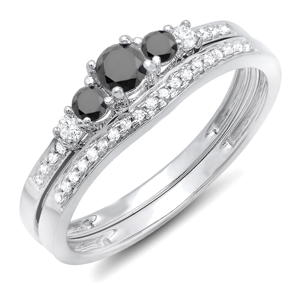 Dazzlingrock Collection 0.45 Carat (ctw) 14k Round Black And White ...