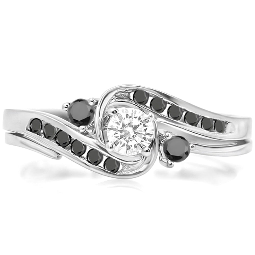 Dazzlingrock Collection 0.50 Carat (ctw) 10k Round Black And White ...