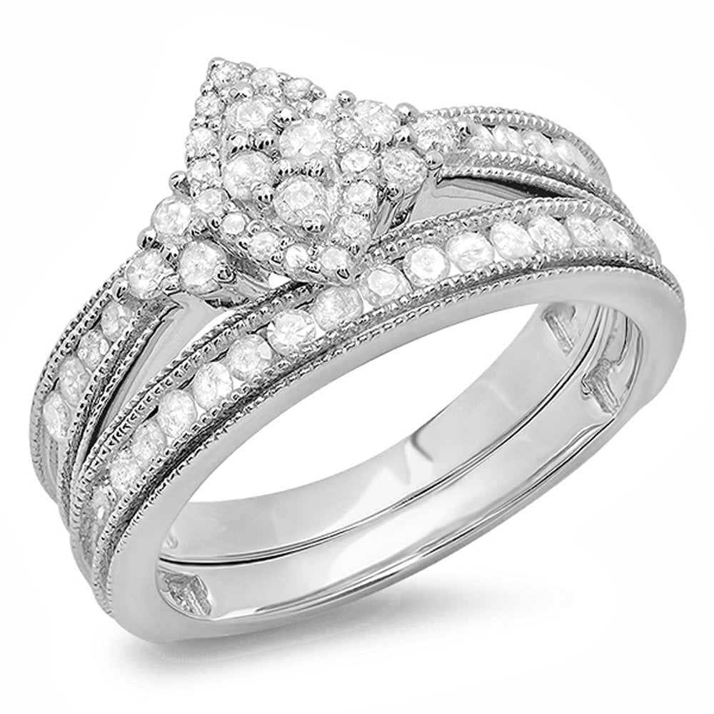 Dazzlingrock Collection 0.80 Carat (ctw) Sterling Silver Round Diamond ...