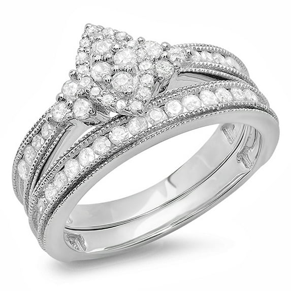 Dazzlingrock Collection 0.80 Carat (ctw) Sterling Silver Round Diamond ...
