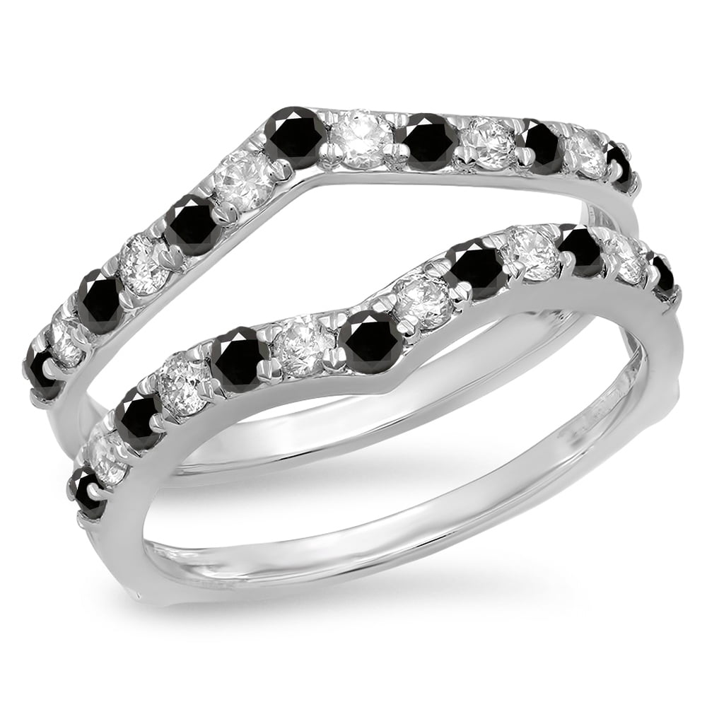 Dazzlingrock Collection 0.95 Carat (ctw) 14K Round Black & White ...