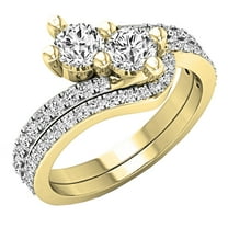 Dazzlingrock Collection 8mm Heart Citrine & Round White Diamond Double ...