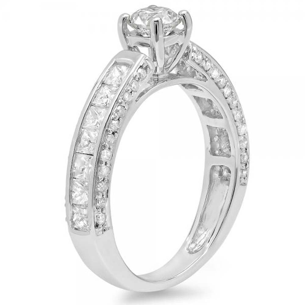 Dazzlingrock Collection 1.75 Carat (ctw) 14K Round & Princess Cut ...