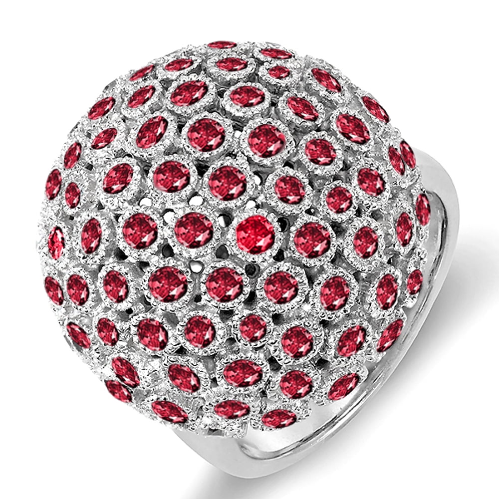 Dazzlingrock Collection 3.25 Carat (ctw) 18K Round Ruby Ladies Cocktail ...