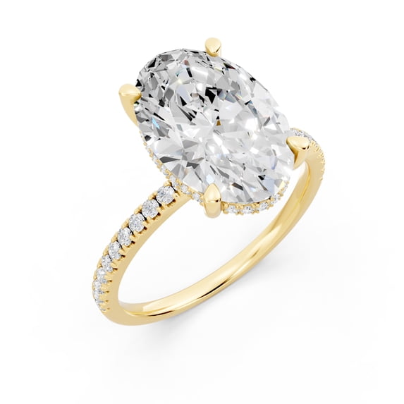 Dazzlingrock Collection 4.00 CT Center Oval & 0.26 CT Side Round Lab ...