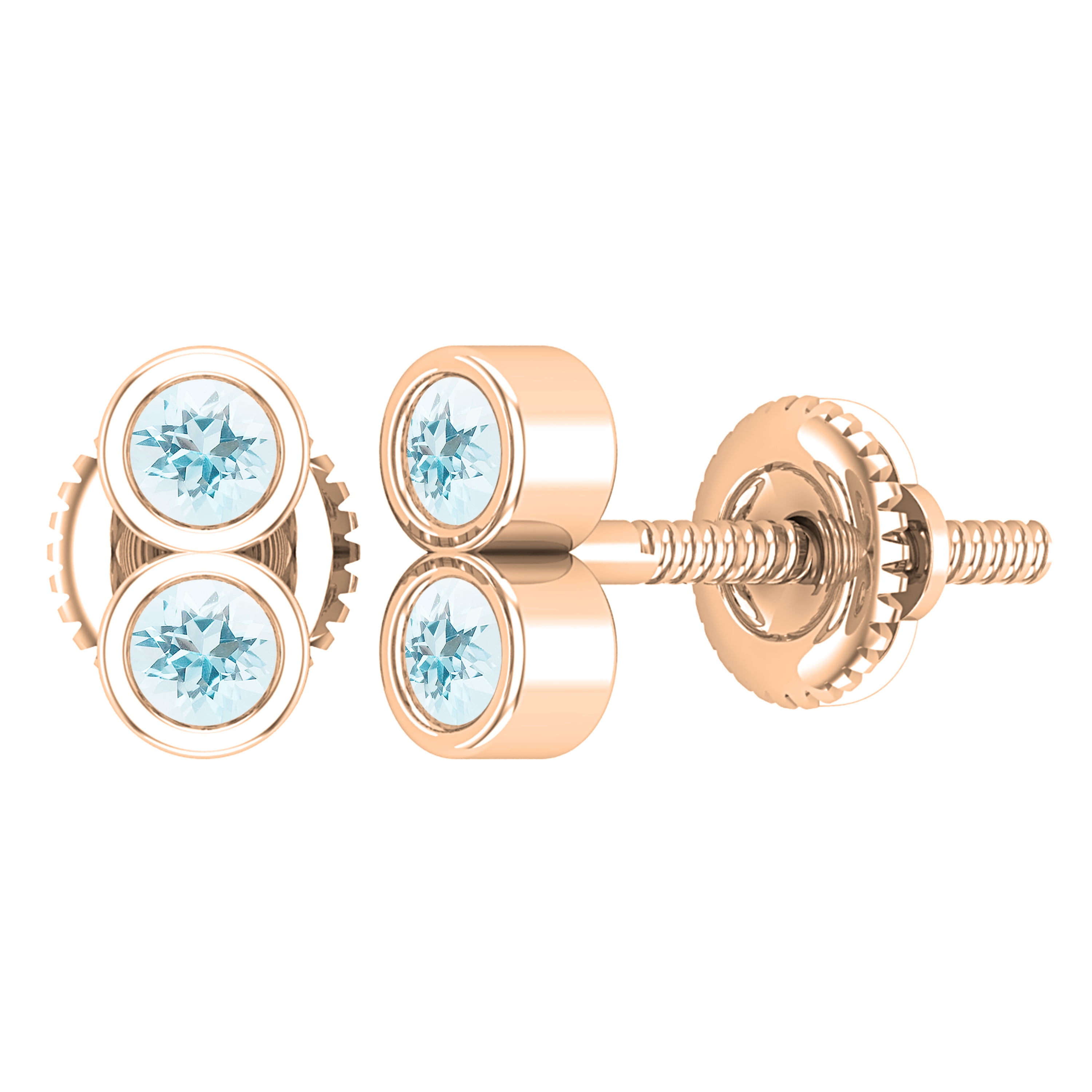 Dazzlingrock Collection Round Aquamrine Vertical 2 Stone Style ...