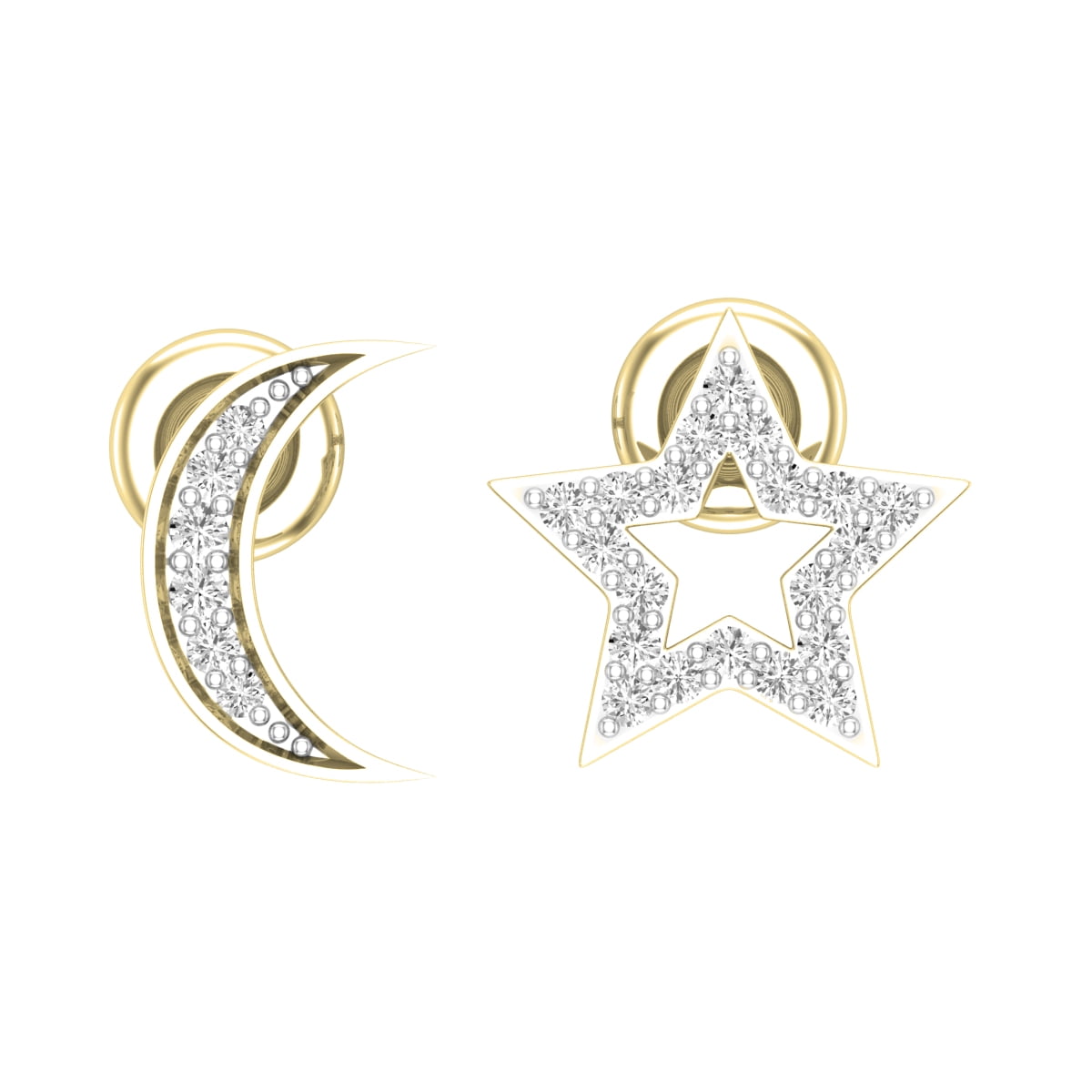 Dazzlingrock Collection Round Lab Grown White Diamond Moon & Star ...
