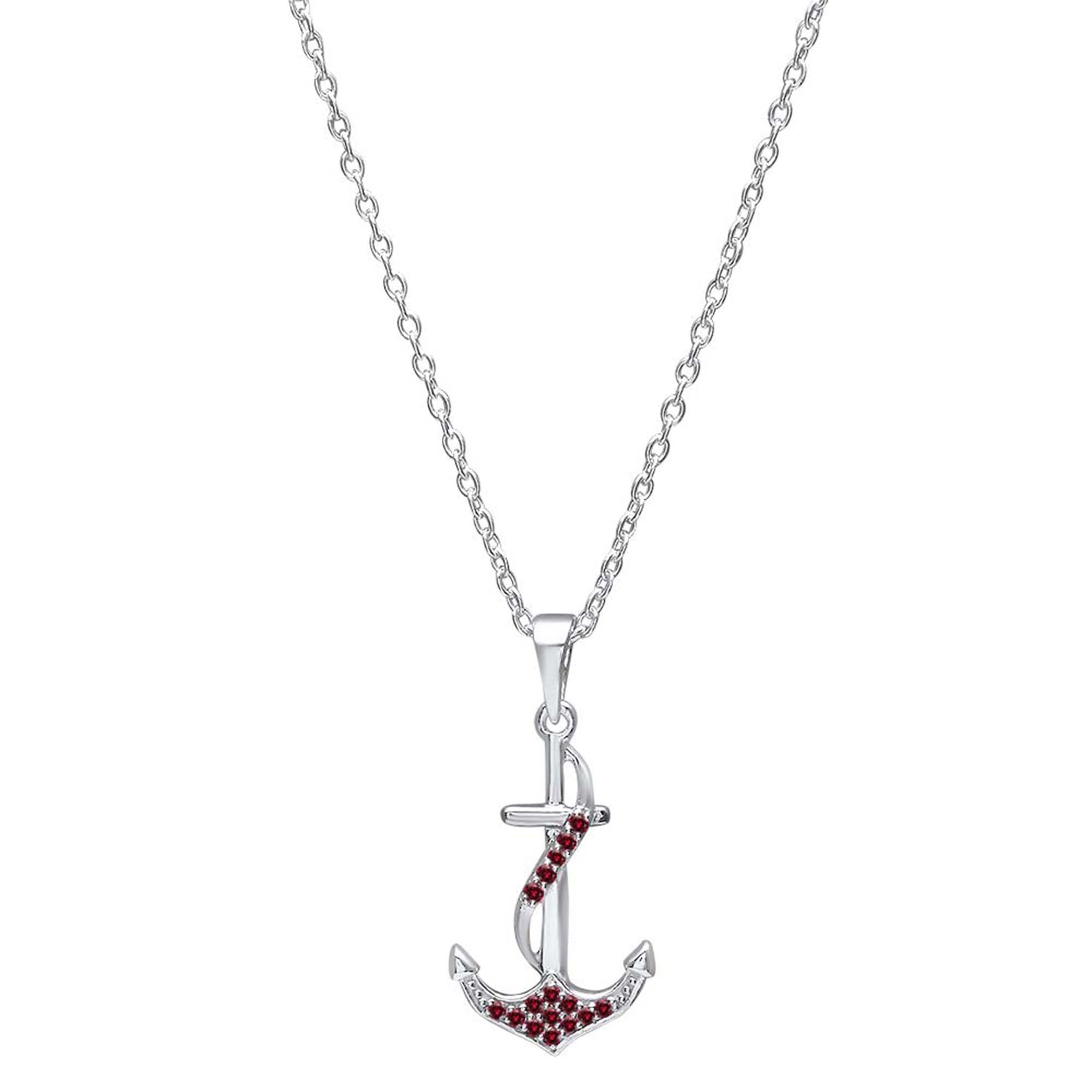 Dazzlingrock Collection Round Red Diamond Alluring Ribbon Anchor ...