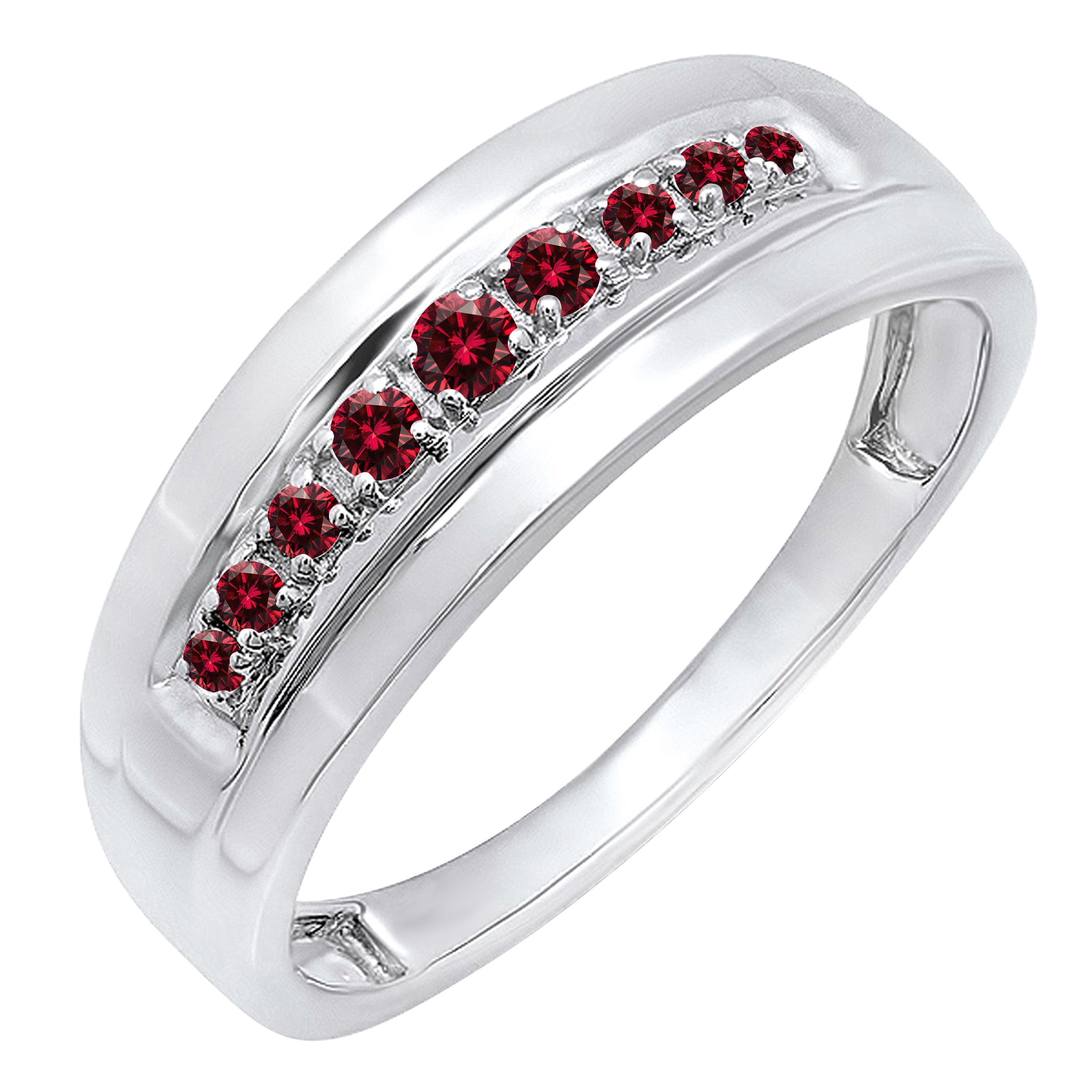 Dazzlingrock Collection Round Red Diamond Nine Stone Groom Traditional ...