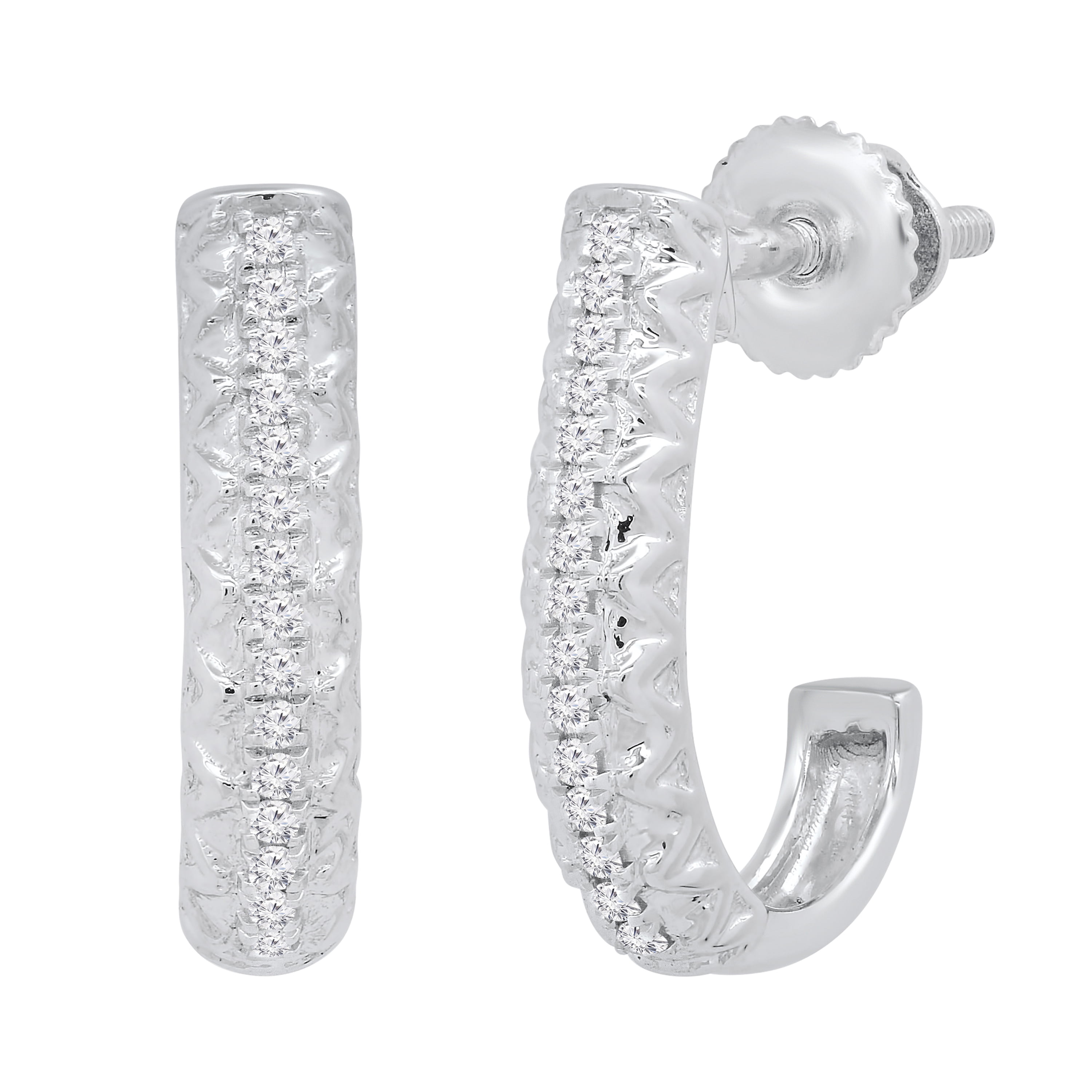 Dazzlingrock Collection Round White Diamond Between Metal Zigzag Line ...
