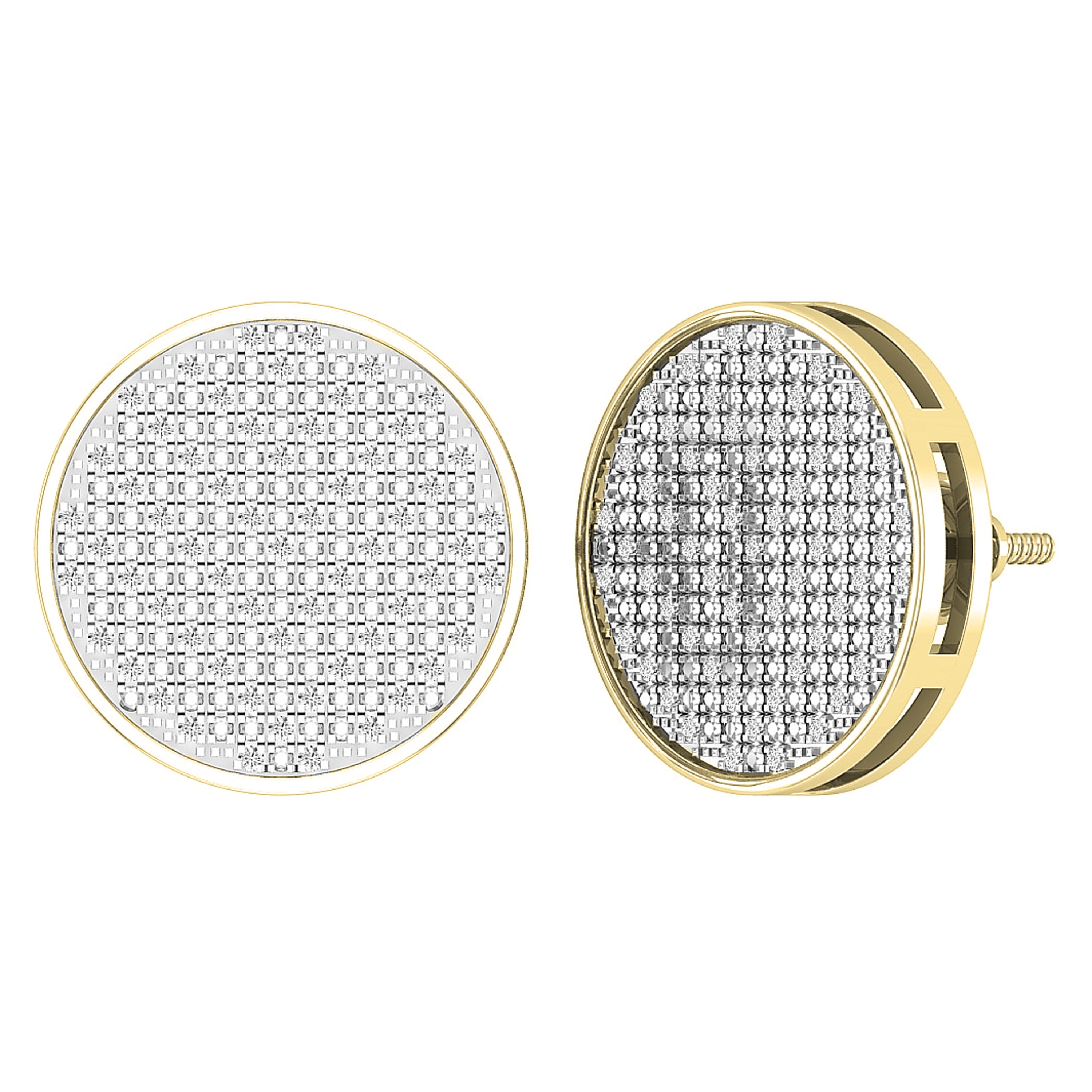 Dazzlingrock Collection Round White Diamond Disc Mens Hip Hop Iced ...