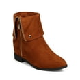 DbDk DK78 Women Suede Pointy Toe Snap Cuff Wedge Bootie - Walmart.com