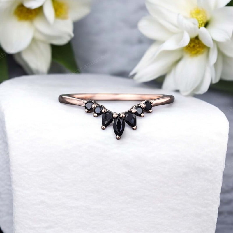 Dbeststudios 4x2 MM / Vintage Black Onyx Wedding Band Gemstone Band ...