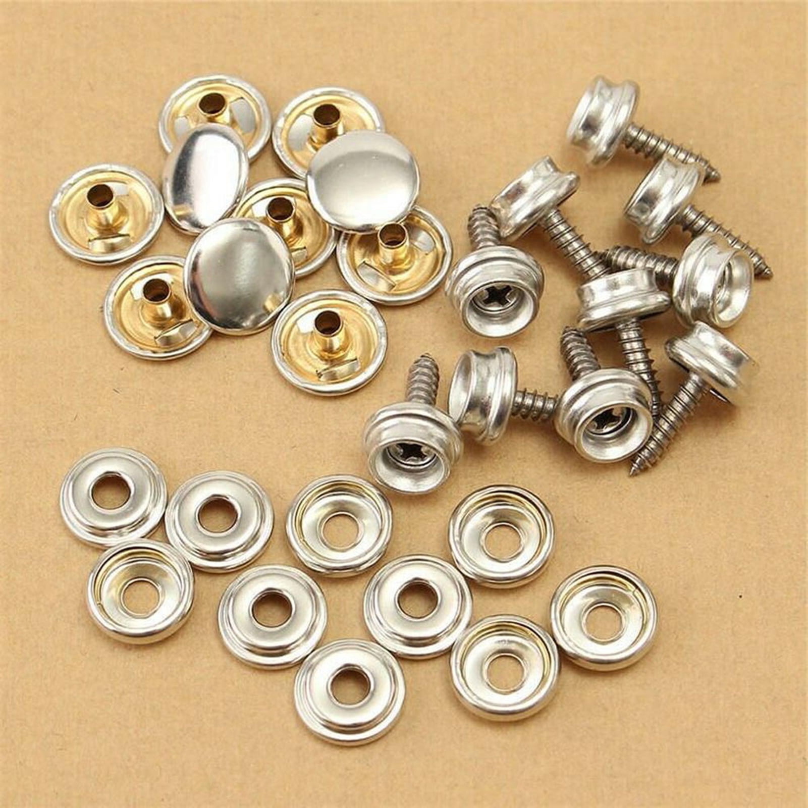 Dbuoem 10Set/Bag Snap Fastener Multiple Use Rust-proof Metal 15mm Pop ...