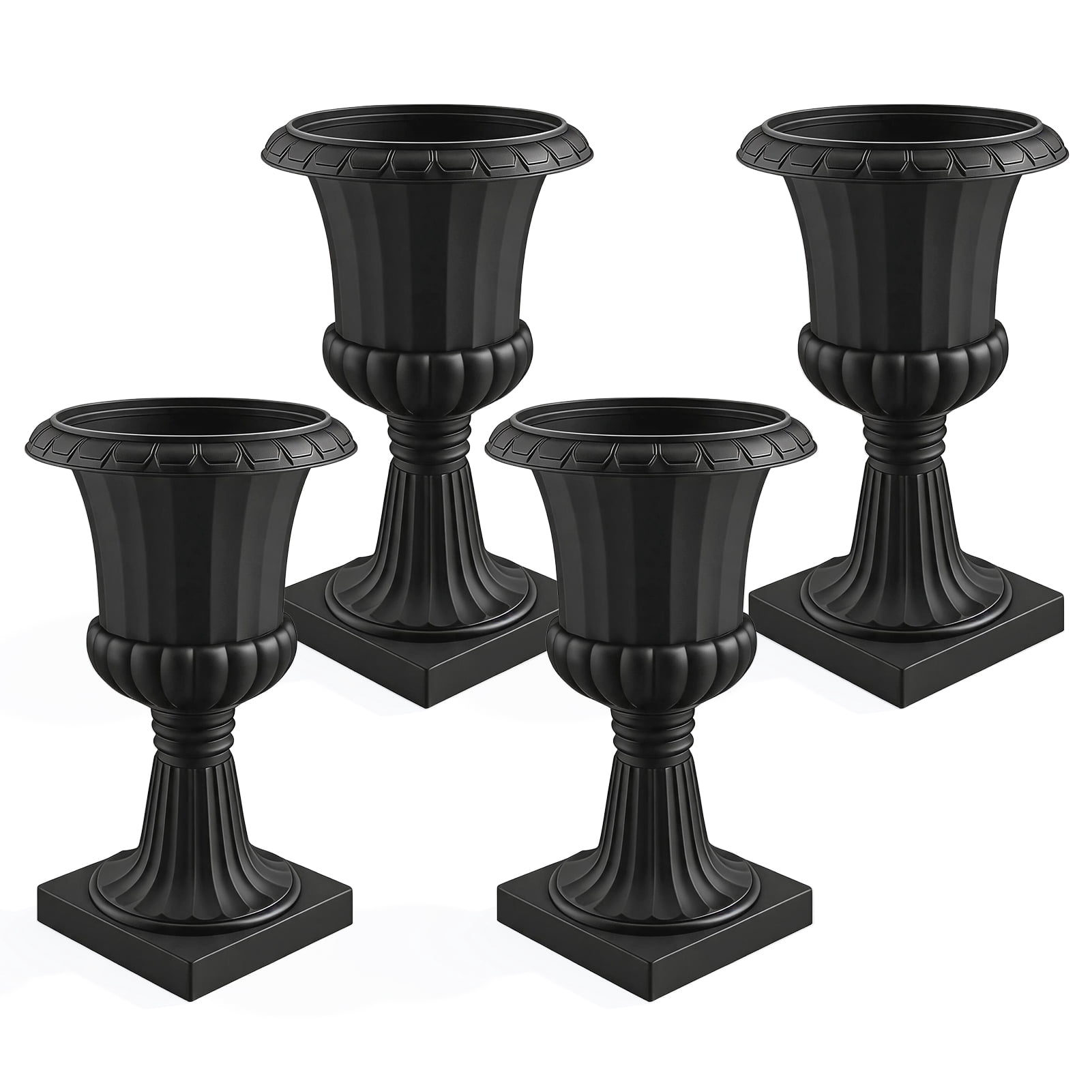Dbuoem 19.7" Tall Plastic Urn Planter,Round Classic Flower Pot ...