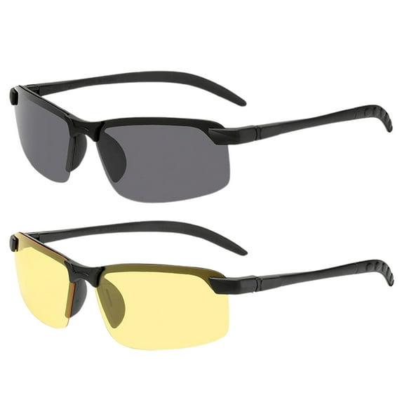 Dbuoem 2 Pcs Polarized Sunglasses UV Protection No Rim PC Lens Plastic ...