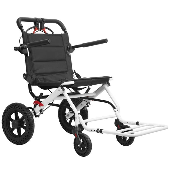 Dbuoem 20 inches Portable Folding Transport Wheelchair,Ultra-Light ...