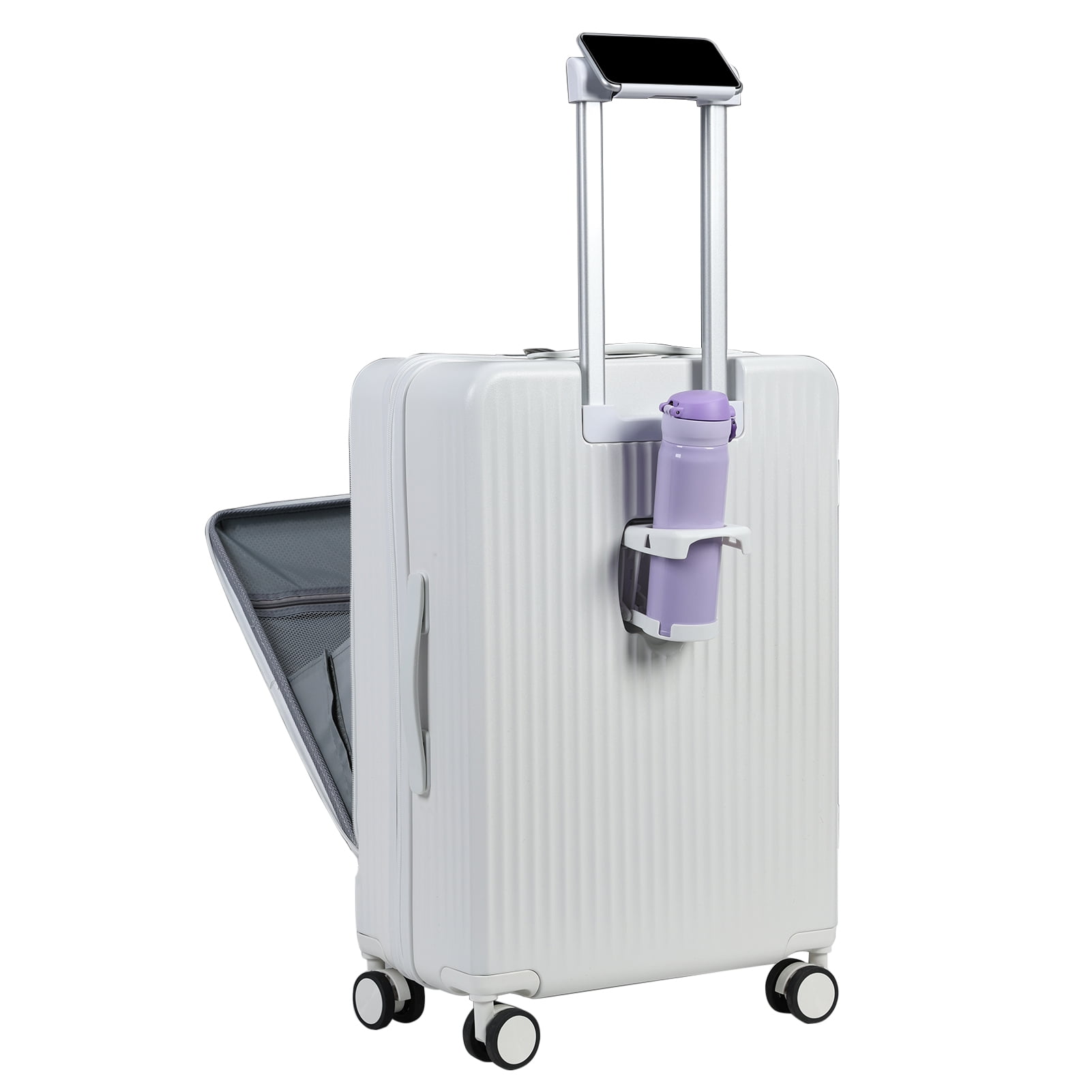 Dbuoem 24 Inch Suitcase,Front Open Carry on Luggage,Built-in lock Carry ...