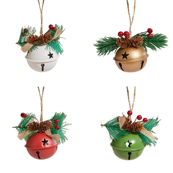 Dbuoem 4 Pcs Christmas Bells Lanyard Design Pine Cone Shape Xmas Bells ...