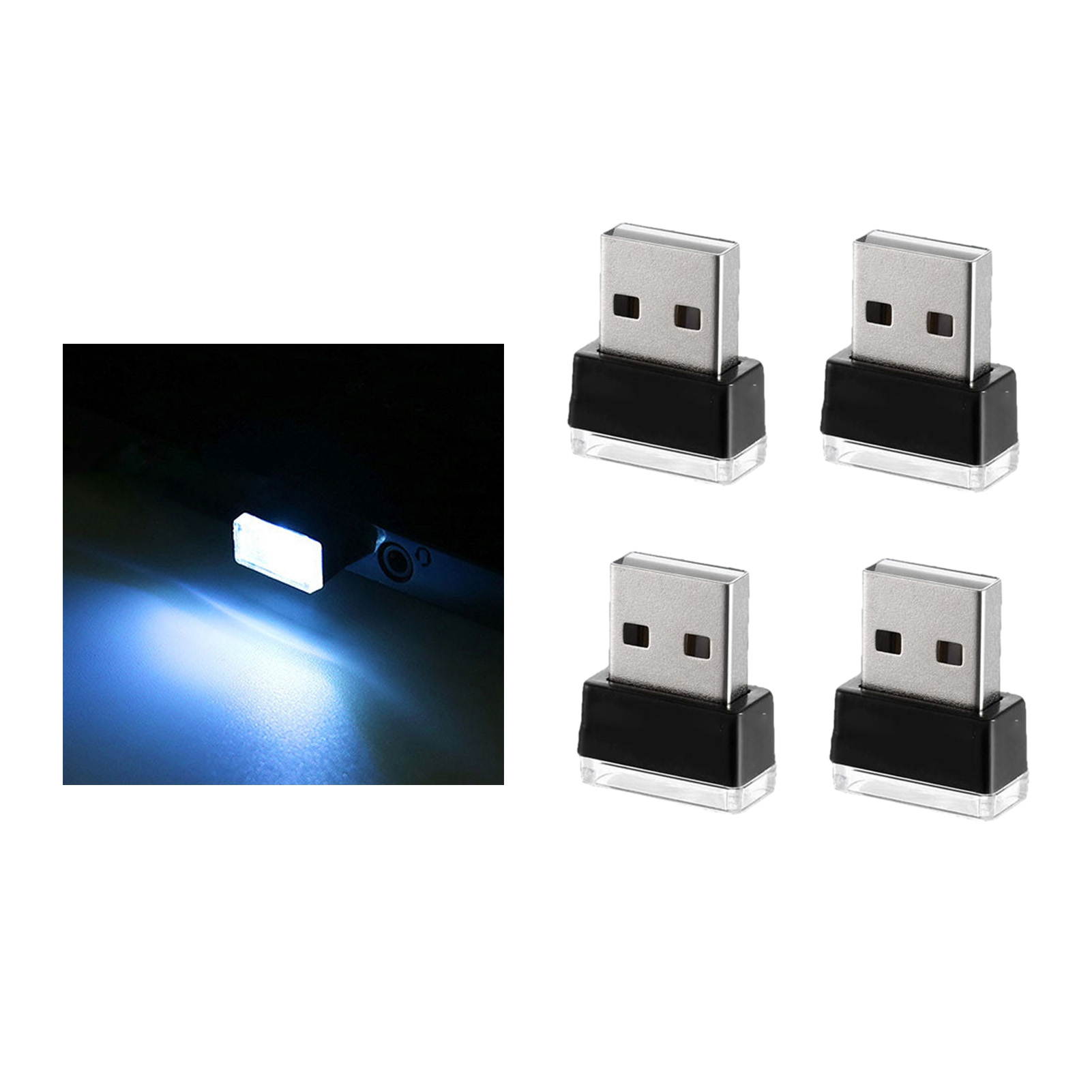 Dbuoem 4Pcs USB Car LED Ambient Lights Enhance Driving Comfort LED ...