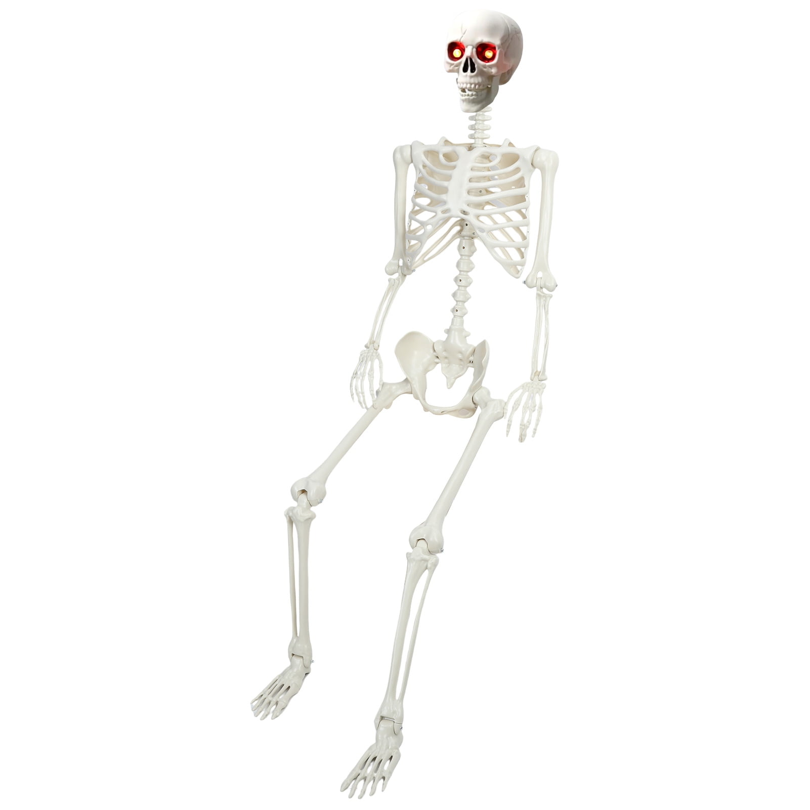 Dbuoem 5.4FT Halloween Life Size,Bones Skeleton Prop with Glowing Eyes ...