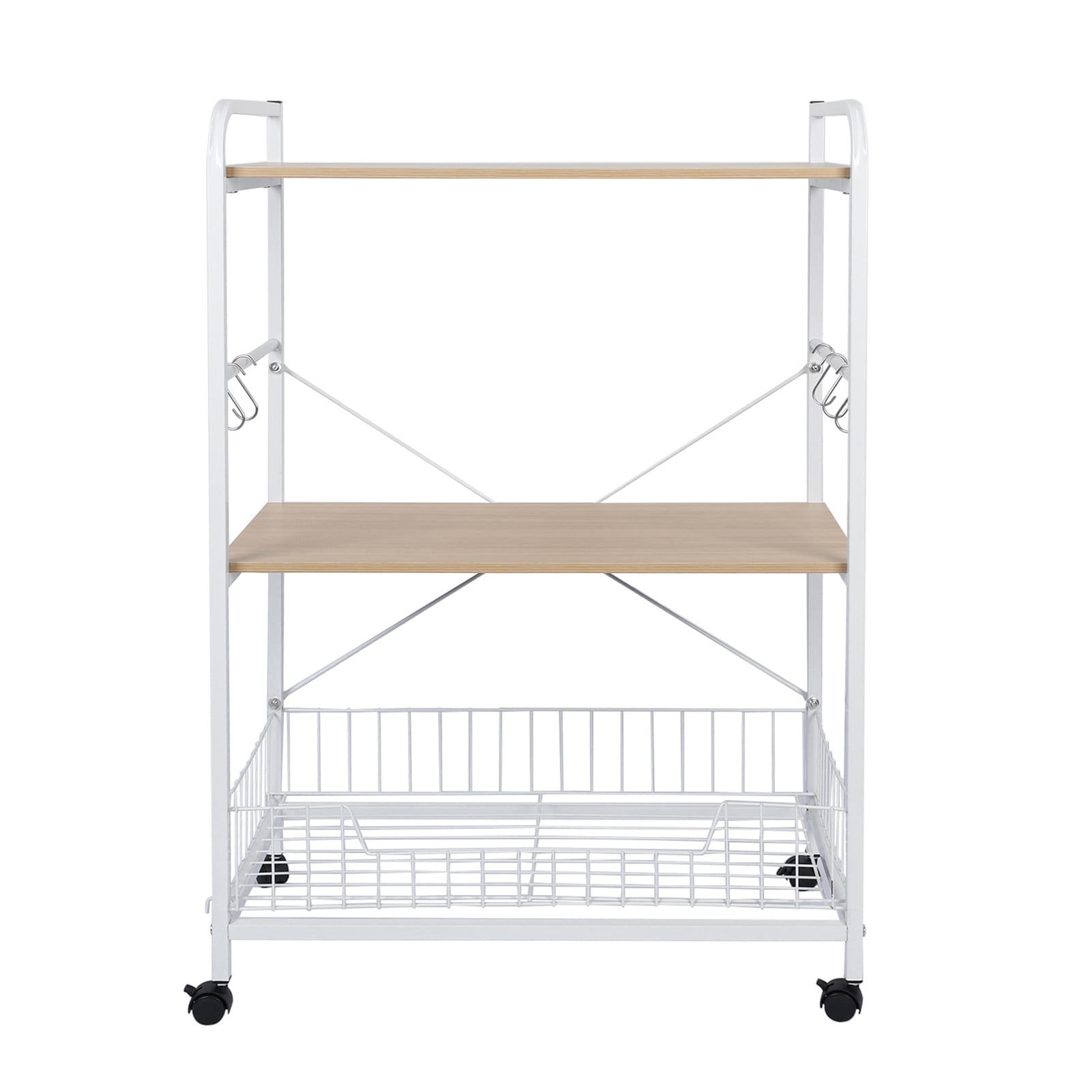 Dbuoem Bookshelf，3 Tiers Bookshelf, Modern Metal Bookcase with Side ...