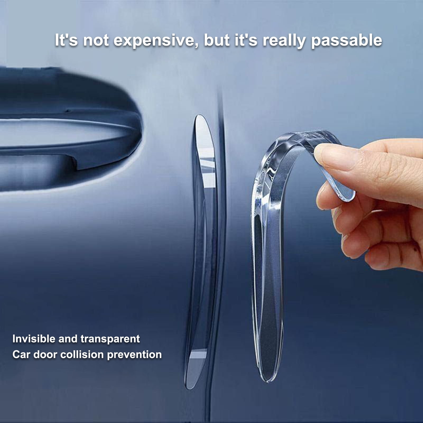 Dbuoem Car Anti-collision Strip Clear Black Self-adhesive Flexible ...