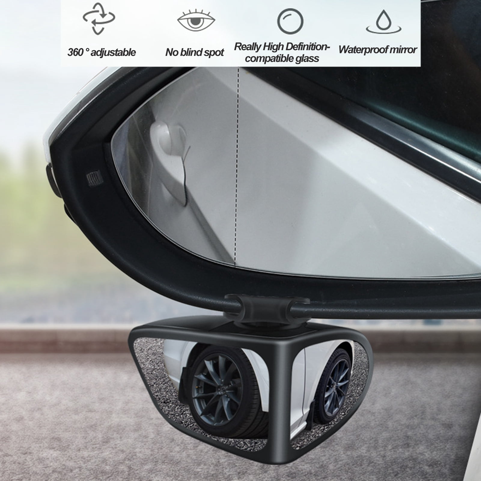 Dbuoem Car Blind Spot Mirror Double-sided Clear Glass, Universal SUV ...