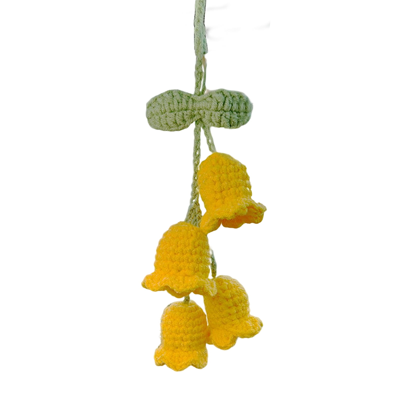 Dbuoem Car Mirror Pendant Hand Knitted Bellflower Flower Rear View ...
