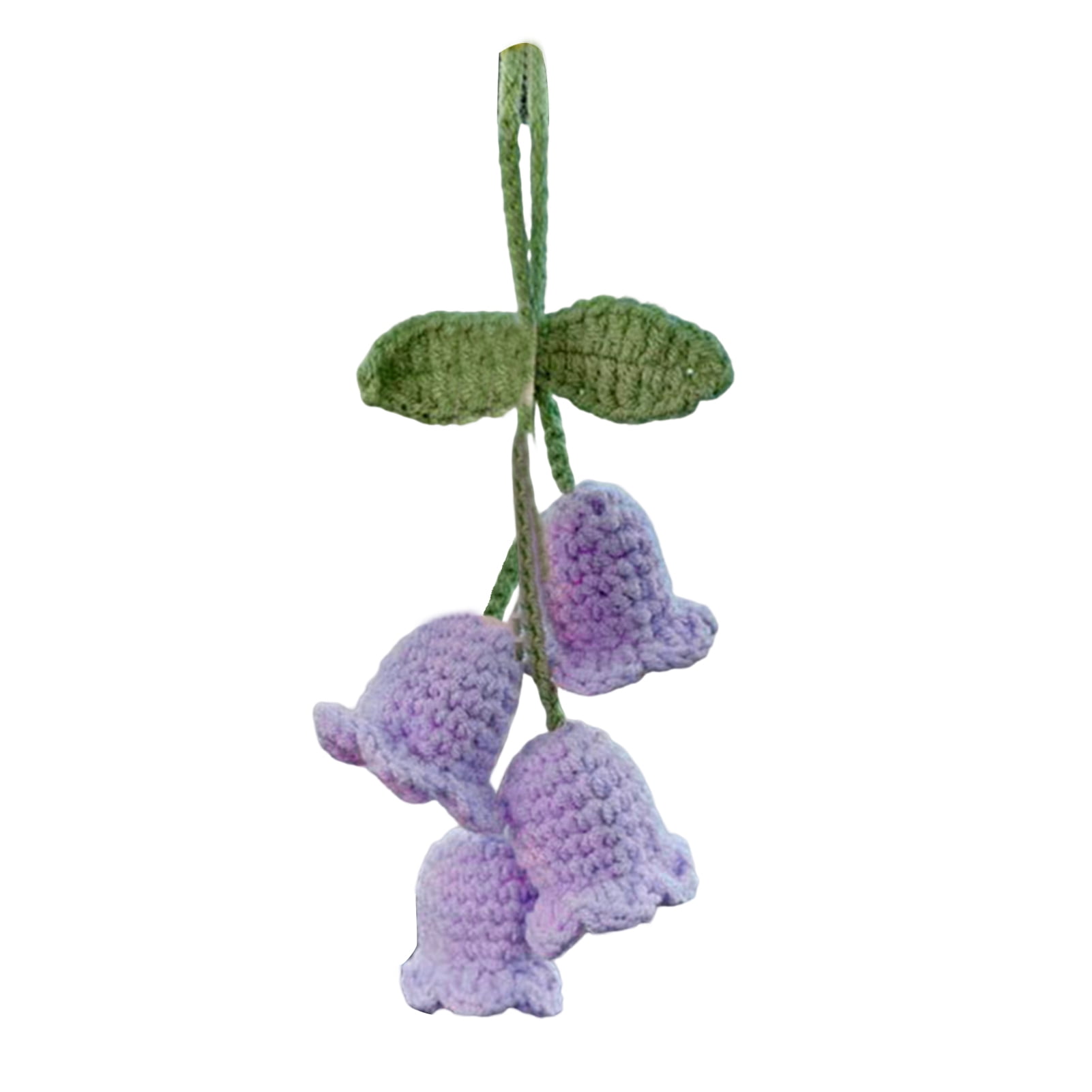 Dbuoem Car Mirror Pendant Hand Knitted Bellflower Flower Rear View ...