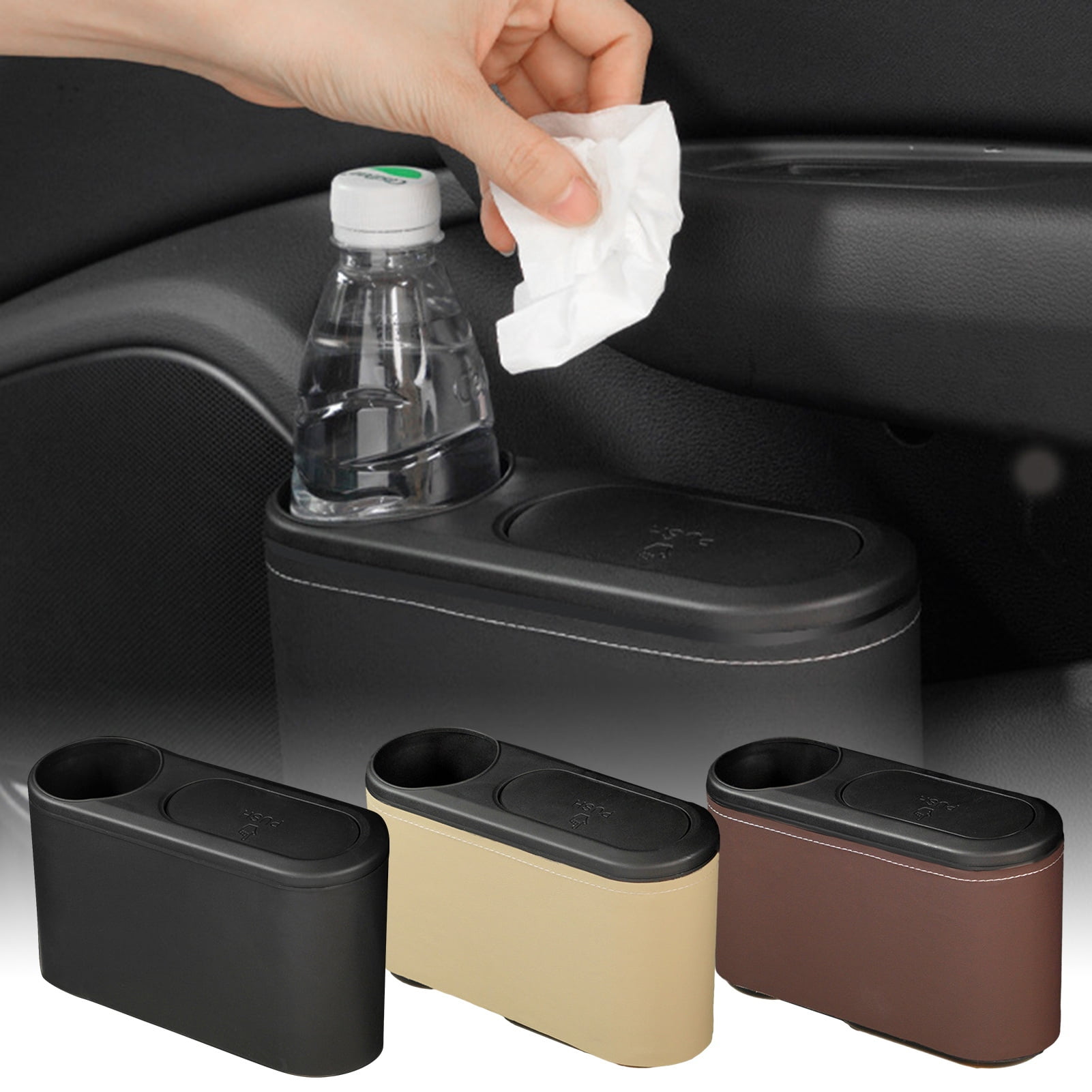 Dbuoem Car Seat Back Trash Can with Detachable Design,Auto Rebound Lid ...