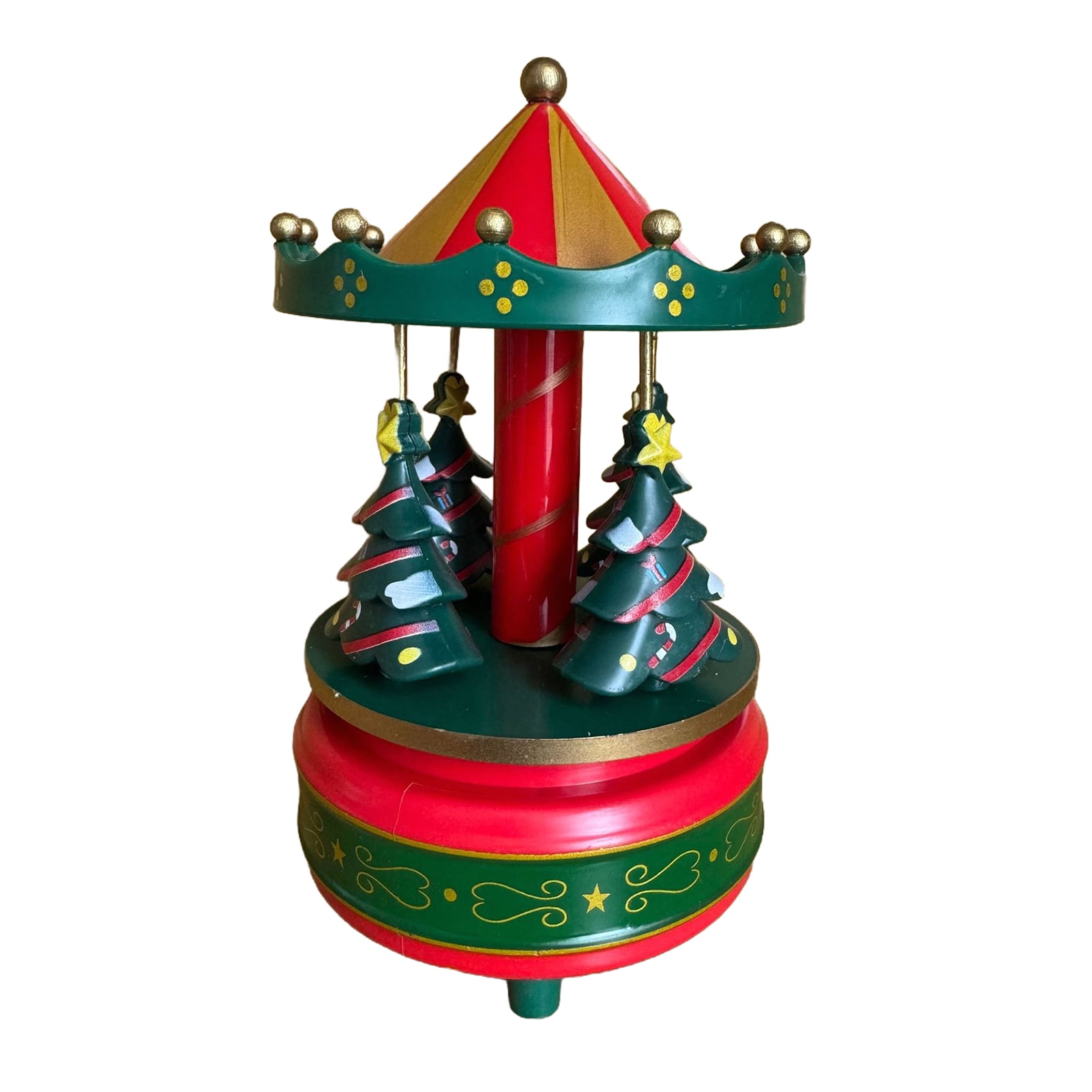 Dbuoem Carousel Music Box Turn Horse Shaped Music Box with 4 Xmas Tree ...