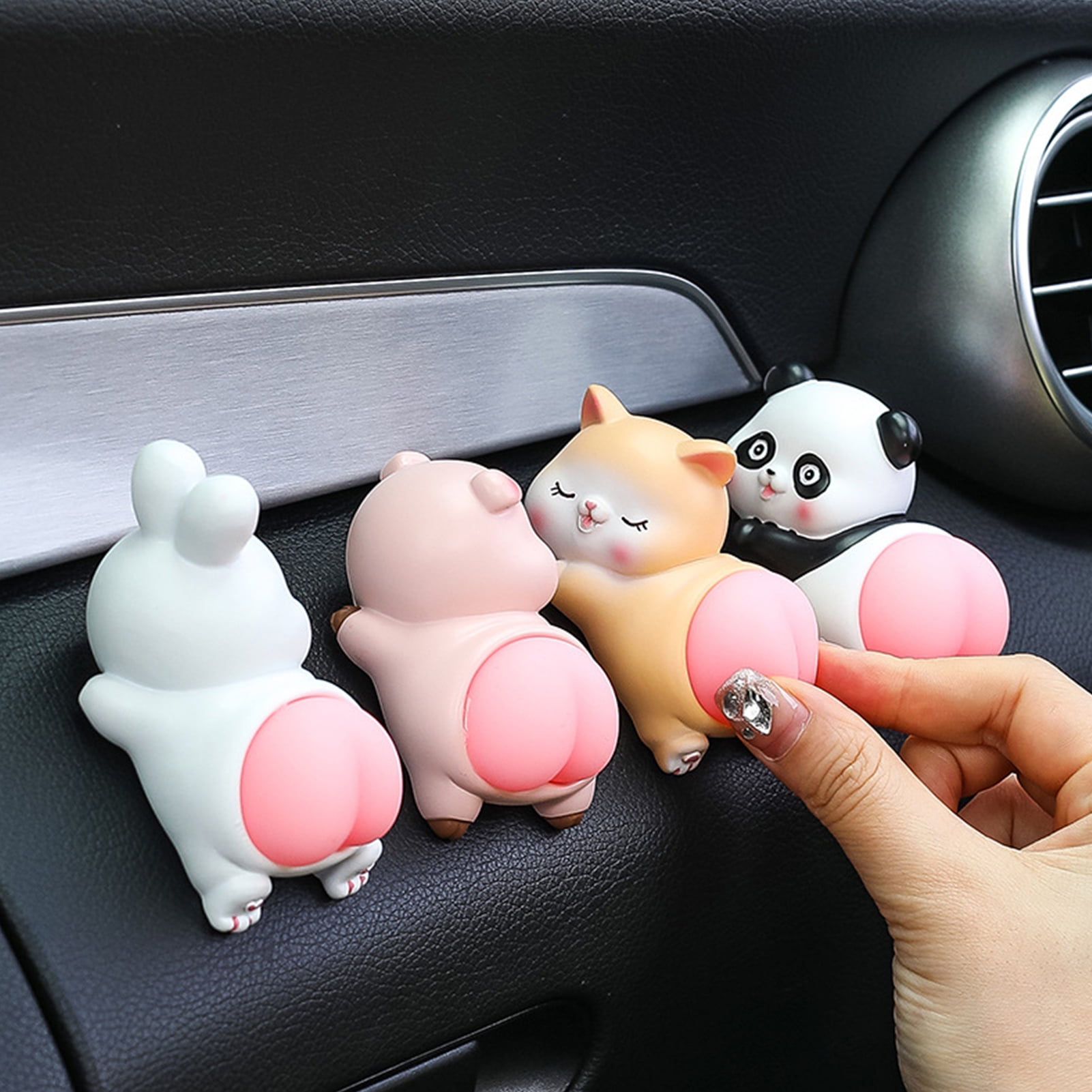 Dbuoem Creative Cartoon 3D Car Dashboard Toy Ornament Cute Pig Panda ...