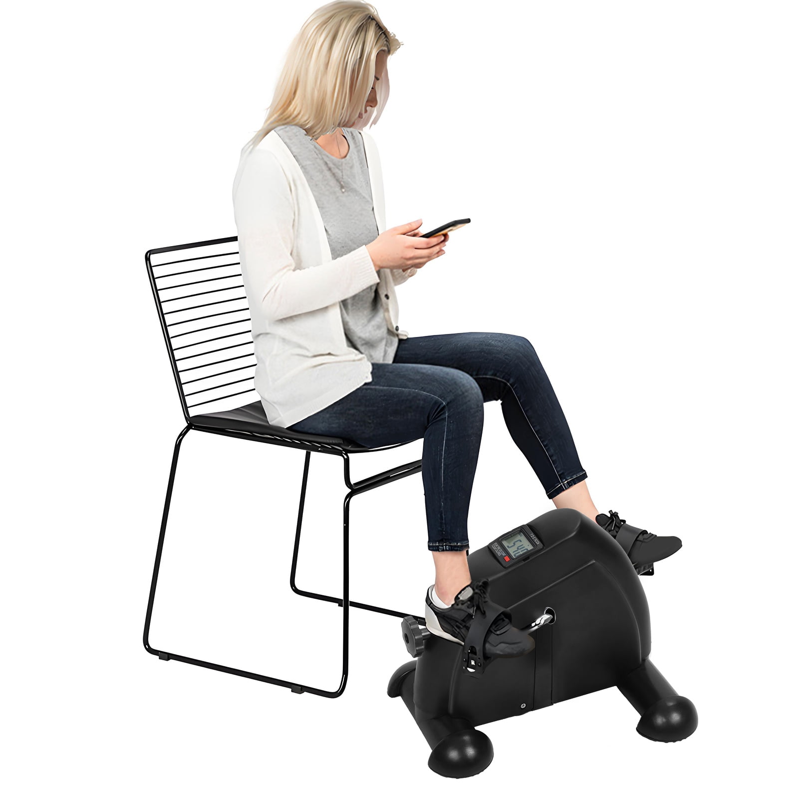 Dbuoem Elderly Pedal Exerciser Bike,with Digital LCD Display Resistance ...