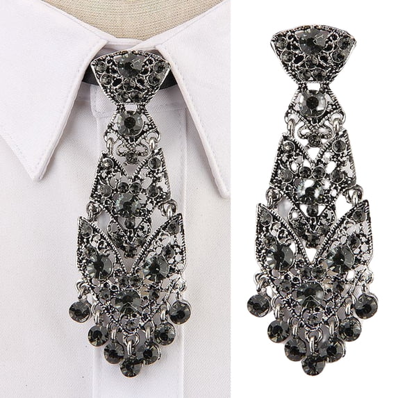 Dbuoem Faux Neckties Luxury Metal Inlaid Diamond Fine Workmanship ...