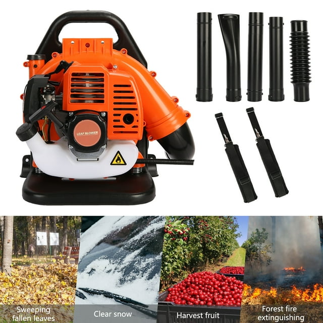 Dbuoem 52CC 2 Stroke Backpack Leaf Blower, Gas Powered, 550CFM Air ...
