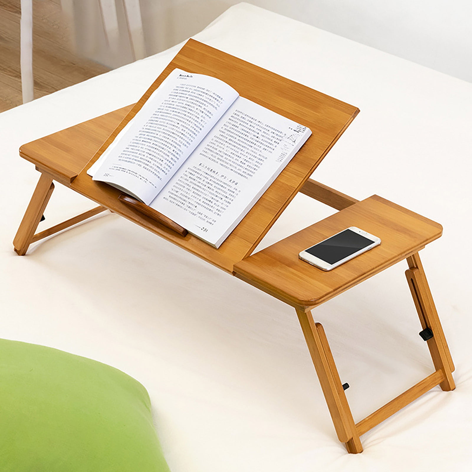 Dbuoem Over-Bed Table,Folding Table with 4 Tilt Angles,Smooth Edge ...