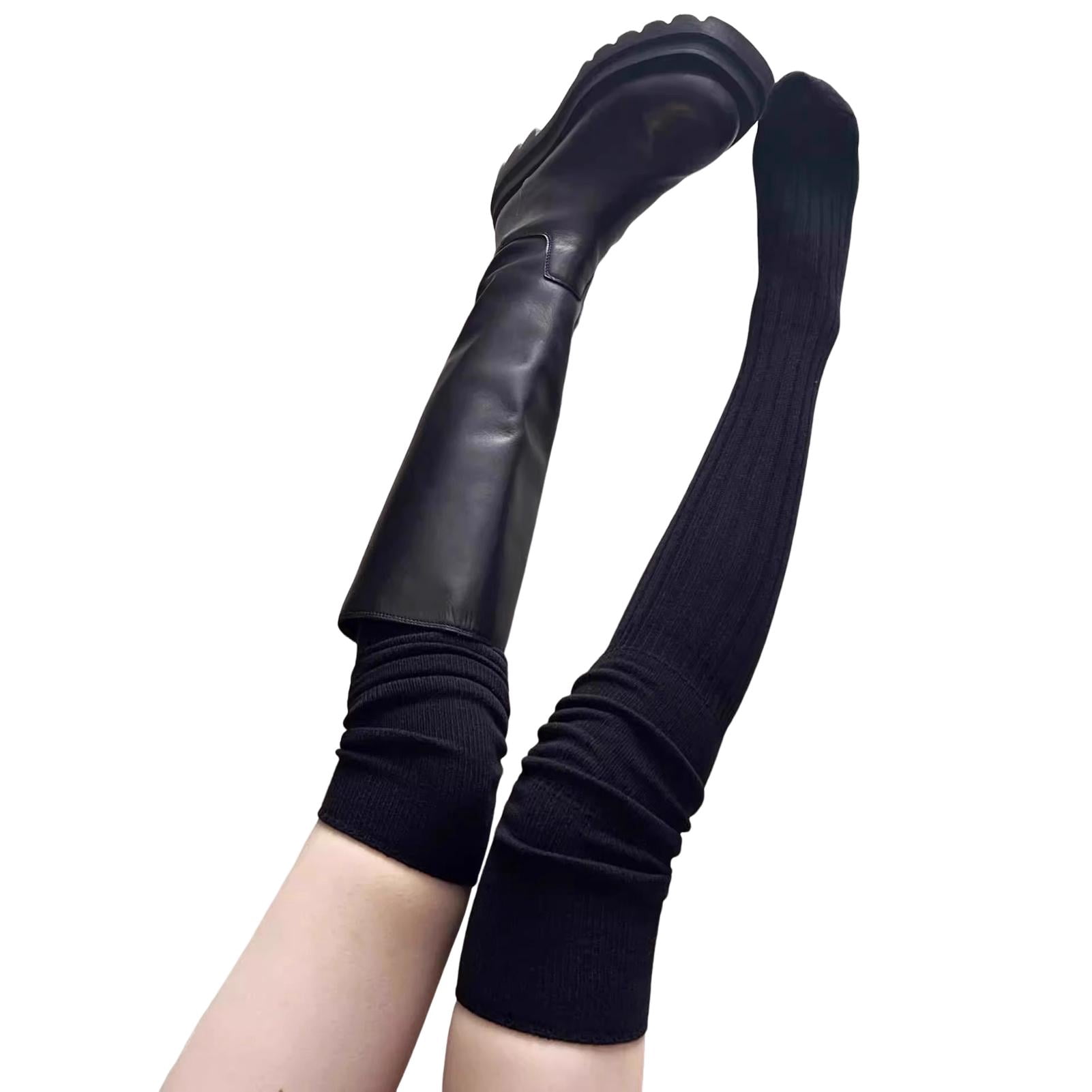 Dbuoem Over The Knee Boot Stocking for Women Slouch Top Thick Cotton ...